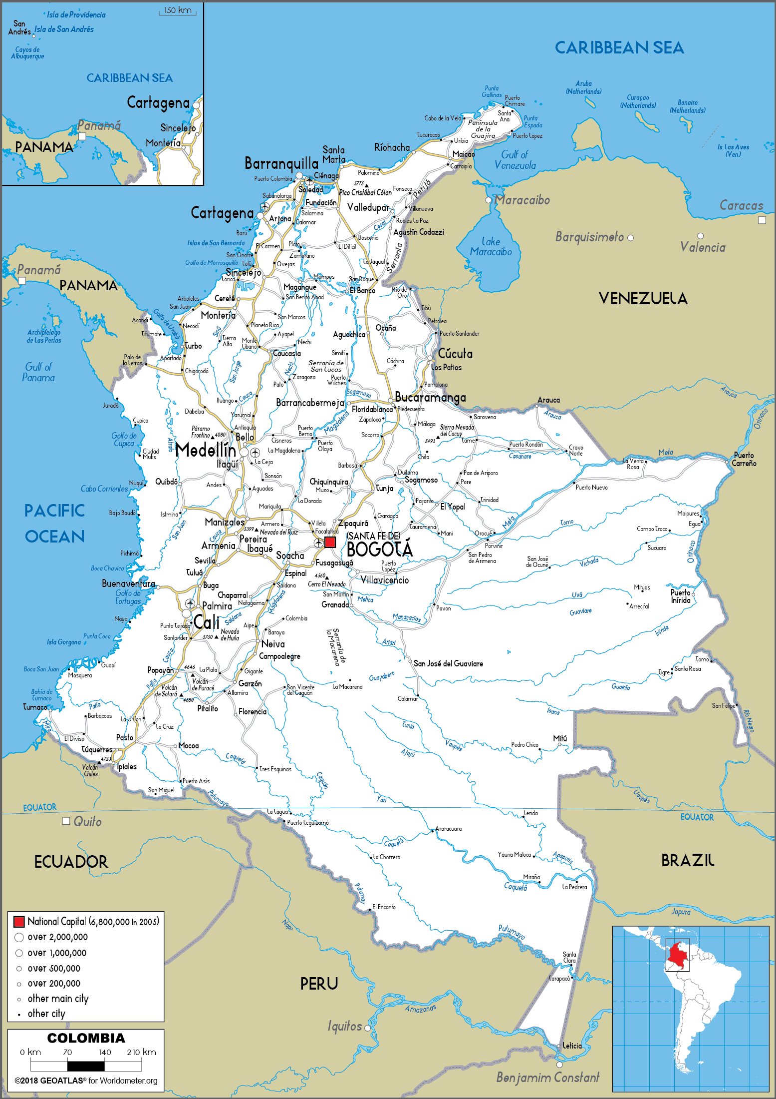 哥伦比亚地图 - 地图集